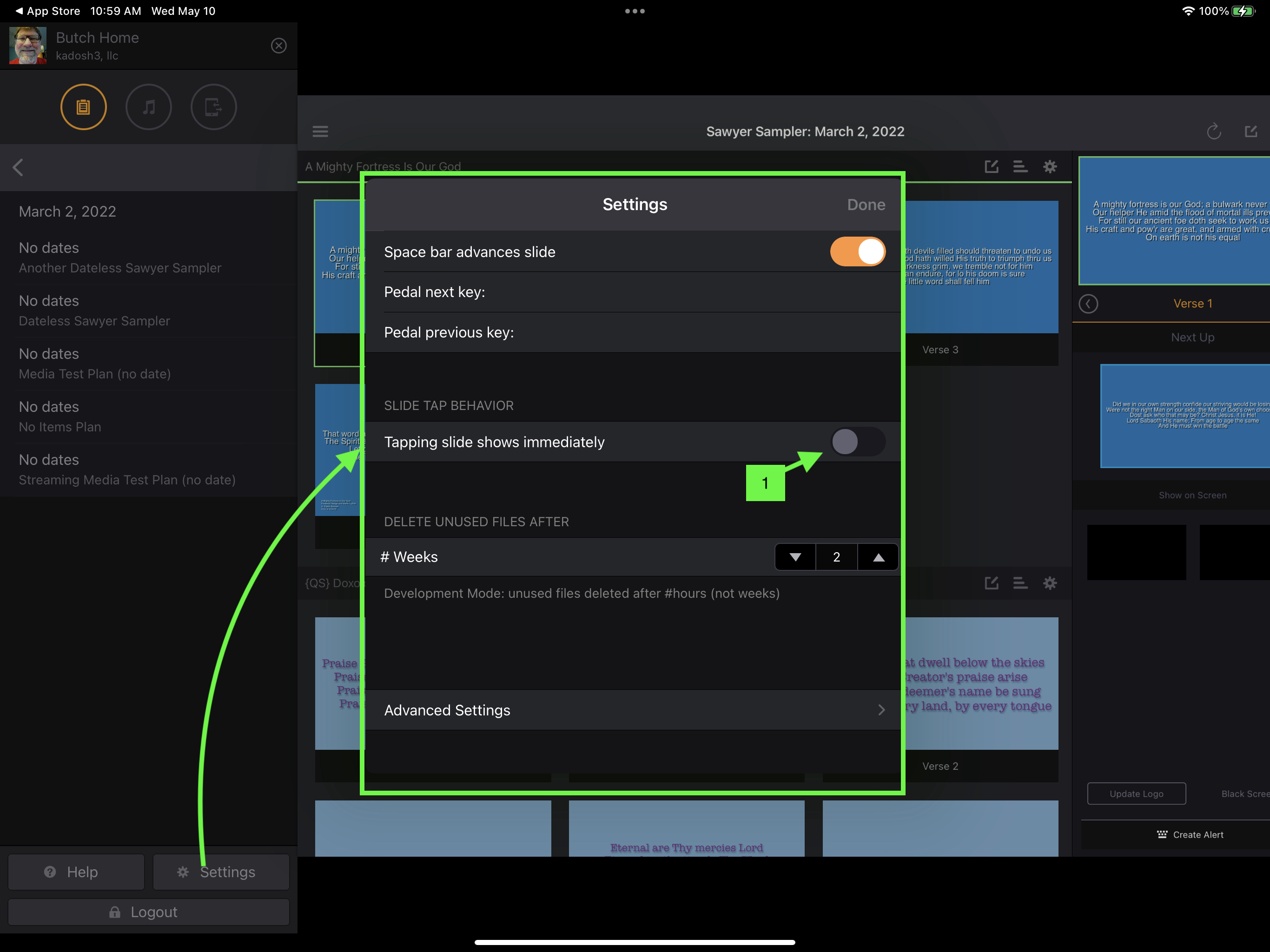 Click/Tap Slide Behavior – WorshipStorm
